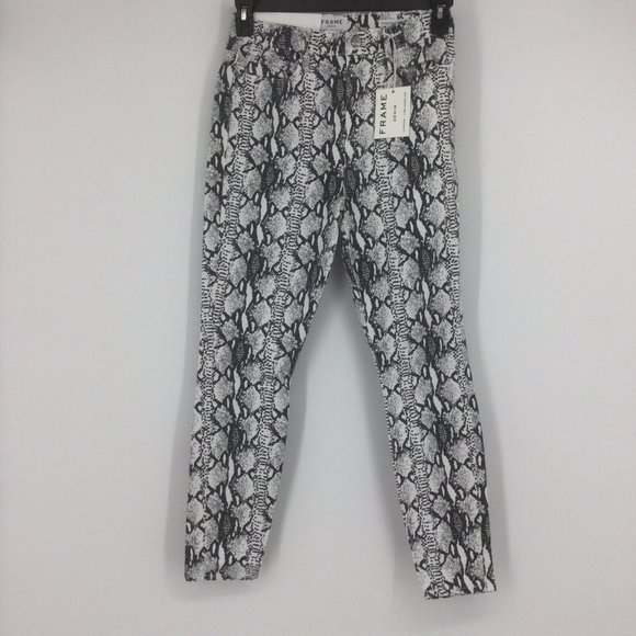 Frame Denim | Jeans | Frame Black White Jeans Size 25 Snake Python ...